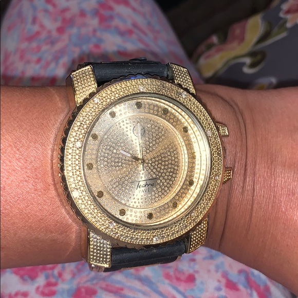 Techno Pave | Accessories | Large Mens Fashion Watch By Techno Pave ...